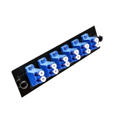 Primewired Fiber Adapter plate LGX with 6 Duplex LC Blue Adapters(12 S ...
