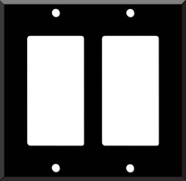 Decora Style Wall Plate - 2 Gang Black (color matching screws) - Primespec1